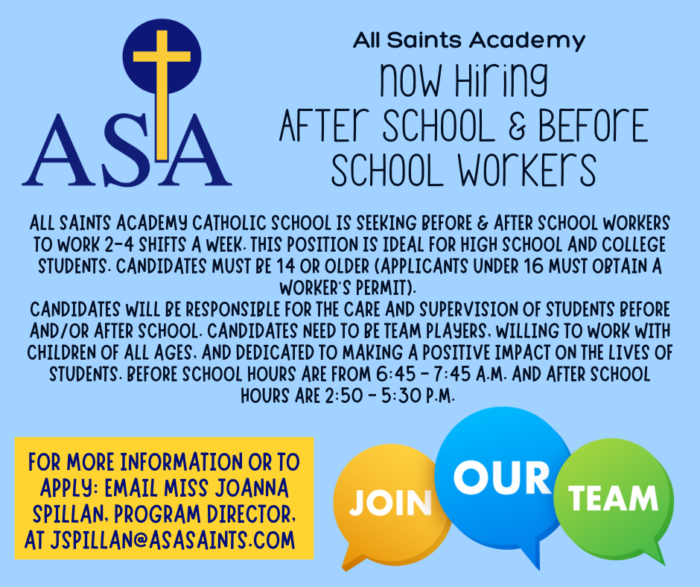 After School Program - All Saints Academy Catholic School